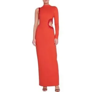 STAUD | Dresses | Staud Kirsten Onesleeve Maxi Dress In Fire Red Worn ...